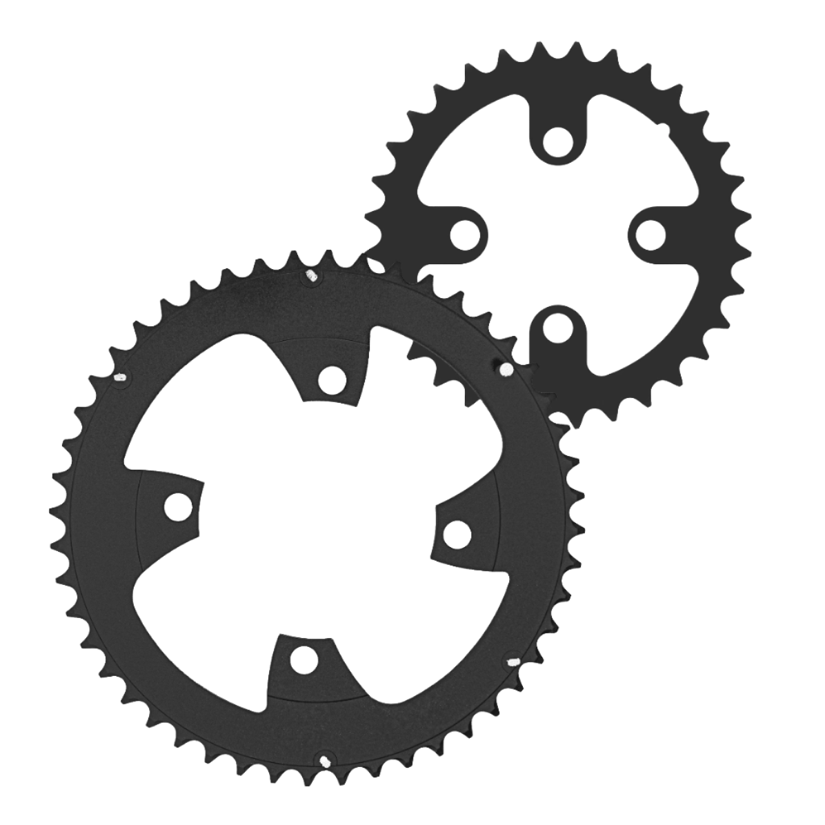 XMod Road Double Chainring 30/46 Teeth Aluminium Black for ROAD ...